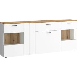 Sideboard Home Affaire "Dalano", alpinwei&szlig;, coast evoke eiche, B:199,1cm H:83,4cm T:42cm, Holzwerkstoff, Sideboards, Sideboard, Breite ca.199 cm