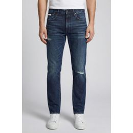 Slim-fit-Jeans Calvin Klein Jeans "SLIM JEANS", Herren, Gr. 38, L&auml;nge 32, deep dusk, Denim/Jeans, Obermaterial: 98% Baumwolle, 2% Elasthan, unifarben, slim fit lang, Jeans Slim-fit-Jeans, Slim fit