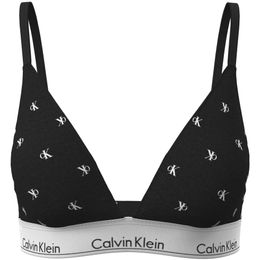Triangel-BH "LIGHTLY LINED TRIANGLE", Damen, Gr. L (40), N-Gr, diamond logo schwarz, Web, Obermaterial: 53% Baumwolle, 35% Modal, 12% Elasthan, Calvin Klein Underwear, regular fit, BHs Triangel-BH, Mit elastischem Saum