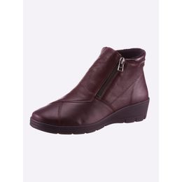 Stiefelette CLASSIC, Damen, Gr. 41, rot (bordeaux), Glattleder, Lackleder, Schuhe Stiefelette