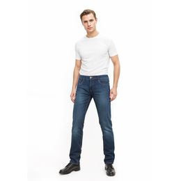 Regular-fit-Jeans INDICODE "INPittsburg", Herren, Gr. 33, L&auml;nge 32, blau (dunkelblau), Denim/Jeans, Obermaterial: 98% Baumwolle, 2% Elasthan, Abriebeffekte, slim fit, Jeans Regular-fit-Jeans