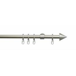 Gardinenstange Liedeco "Kegel" Gr. 1, silber (mattsilberfarben), L:120cm &Oslash;:20mm, Metall, Gardinenstangen, Gardinenstange
