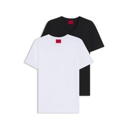 T-Shirt Hugo "Hugo-V", Herren, Gr. XL, open miscellaneous960, Single Jersey, Obermaterial: 96% Baumwolle, 4% Elasthan, unifarben, slim fit normal, V-Ausschnitt, abgesteppte Kante, Shirts T-Shirt, V-Ausschnitt, Slim-Fit, Hugo Logo-Print