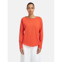 Smith & Soul Rundhalsshirt SMITH & SOUL, Damen, Gr. L, mandarine, Sweatware, Material: 100% Baumwolle, unifarben, regular fit normal, Rundhals, Raglan&auml;rmel gerader Abschluss, Shirts Rundhalsshirt, aus Baumwolle