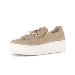 Sneaker Gabor "Sneaker low", Damen, Gr. 37,5, beige, Schuhe Sneaker