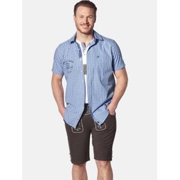 Kurzarmhemd Jan Vanderstorm "Kurzarmhemd KJETTIL", Herren, Gr. XL, weit, blau, Obermaterial: 100% Baumwolle CO., Hemden Karohemd