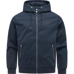 Outdoorjacke Ragwear "Outdoorjacke Stewie Twill YOUMODO", Herren, Gr. S, blau (navy), Obermaterial: 100% Polyester PES. Obermaterial: Futter: 100% Polyester PES., gerade, hoch geschlossener Ausschnitt, &Auml;rmel ohne &Auml;rmelschlitz Rippstrickb&uuml;ndchen, Jacken Outdoorjacke, stylische Herren &Uuml;bergangsjacke mit gro&szlig;er Kapuze