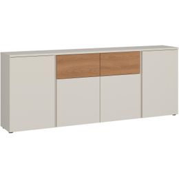 Sideboard Home Affaire "HAMM", cashmere, karamelleiche, B:201cm H:82cm T:40cm, Holzwerkstoff, Melamin, Sideboards, Sideboard, Breite ca. 201 cm