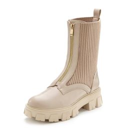 Lascana Stiefelette Damen Gr&ouml;&szlig;e 37 beige Winterschuhe