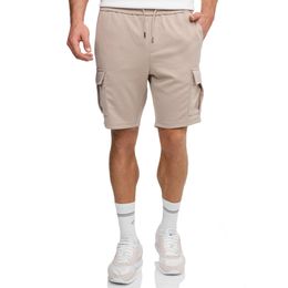 Shorts INDICODE "INNello cargo shorts", Herren, Gr. XXL, N-Gr, simply taupe, Web, Obermaterial: 95% Polyester, 5% Elasthan, bedruckt, regular fit kniefrei, Hosen Shorts