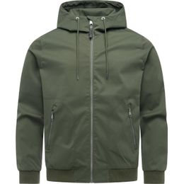 Outdoorjacke Ragwear "Outdoorjacke Stewie Twill YOUMODO", Herren, Gr. 3XL, gr&uuml;n (schwarz olive), Obermaterial: 100% Polyester PES. Obermaterial: Futter: 100% Polyester PES., gerade, hoch geschlossener Ausschnitt, &Auml;rmel ohne &Auml;rmelschlitz Rippstrickb&uuml;ndchen, Jacken Outdoorjacke, stylische Herren &Uuml;bergangsjacke mit gro&szlig;er Kapuze