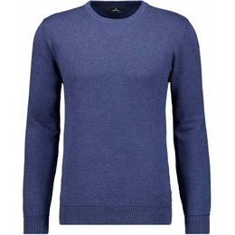 Rundhalspullover Ragman, Herren, Gr. 54, blau (nachtblau), Strick, 100% Baumwolle, ohne Ausschnitt, Pullover Rundhalspullover