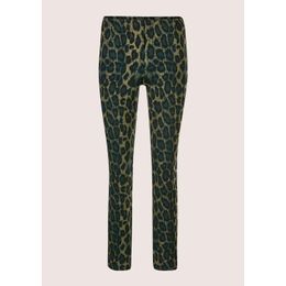 Madeleine Mode Leggings MADELEINE "Leggings Gerade Jersey-Leggings mit Animal-Print", Damen, Gr. 42, N-Gr, blau (petrol, schwarz), Obermaterial: 69% Polyester PES. 27% Viskose CV. 2% Elasthan EL. 2% Polyacryl PAN., Hosen Leggings