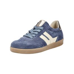 Sneaker Gabor "Gabor Sneaker Veloursleder", Herren, Gr. 37,5, wei&szlig;, blau, Veloursleder, Schuhe Sneaker