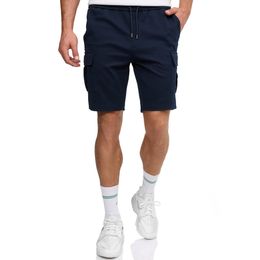 Shorts INDICODE "INNello cargo shorts", Herren, Gr. XL, N-Gr, sky captain, Web, Obermaterial: 95% Polyester, 5% Elasthan, bedruckt, regular fit kniefrei, Hosen Shorts