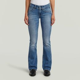 G-Star Raw Bootcut-Jeans G-STAR "Midge", Damen, Gr. 27, L&auml;nge 32, faded lazurite blau, Denim/Jeans, Obermaterial: 89% Baumwolle, 9% Polyester, 2% Elasthan, bootcut fit lang, Jeans Bootcut-Jeans, mit verstellbarem Riegel, mittelhoher Bund