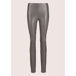 Madeleine Mode Leggings MADELEINE "Leggings Leggings im Leder-Look", Damen, Gr. 18, N-Gr, grau (graphit), Obermaterial: 100% Polyurethan PU., Hosen Leggings