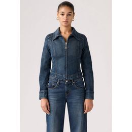 Levi's Jeansjacke LEVI'S "STRETCH FITTED TRUCKER", Damen, Gr. S (36), parallel life trucker, Denim/Jeans, Obermaterial: 99% Baumwolle, 1% Elasthan, unifarben, regular fit normal, Manschette, Jacken Jeansjacke, mit stylischem Hemdkragen