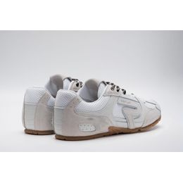 Sneaker Replay, Damen, Gr. 38, sanftes wei&szlig;, grau, Leder, Textil, unifarben mit Farbeinsatz, Schuhe Sneaker, Schn&uuml;rschuh, Halbschuh, Freizeitsneaker mit leichter Laufsohle