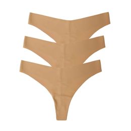 String Nina von C. "3er Pack Damen String Secret Soft & Shape", Damen, Gr. L, beige (caramel), Obermaterial: 86% Polyamid PA. 14% Elasthan EL., Unterhosen String