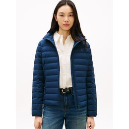 Steppjacke Tommy Hilfiger "STRETCH NYLON LW DOWN JACKET", Damen, Gr. M (40), schwarz night navy, Steppware, Obermaterial: 93% Polyester, 7% Elasthan, unifarben, regular fit, Jacken Steppjacke