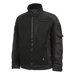 Allwetterjacke Brandit "Brandit Herren Fleecejacket Ripstop", Herren, Gr. 4XL, schwarz, 100% Polyester, unifarben, normal, amerikanischer Ausschnitt, Jacken