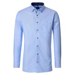 Businesshemd Venti "Venti Businesshemd uni", Herren, Gr. 48, Normalgr&ouml;&szlig;en, blau, 100% Baumwolle, unifarben, comfort fit, Hemden