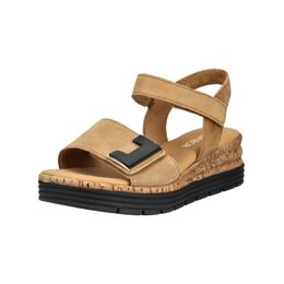 Keilsandalette Gabor COMFORT "Gabor Comfort Sandalen Leder", Damen, Gr. 37, silber, Leder, Schuhe