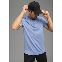 Funktionsshirt OCEAN SPORTSWEAR "atmungsaktiv, quick dry", Herren, Gr. 3XL (64/66), blau, Jersey, Obermaterial: 95% Polyester, 5% Elasthan, unifarben, schmal, hoch geschlossener Ausschnitt, Shirts Funktionsshirt, schmal geschnitten, Kurzarm, schnell trocknend, unifarben