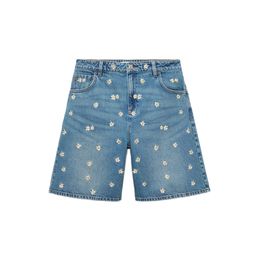 Mango Shorts 'MASSY' Damen Gr&ouml;&szlig;e 25/26 blue denim / dunkelgelb / wei&szlig;