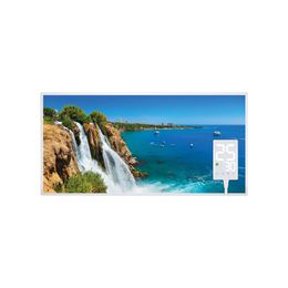 Heidenfeld Infrarotheizung HF-HP105, mit Bild, 16 Motive, 10 J. Garantie, Thermostat, Wandmontage (1000 Watt, Wasserfall1)