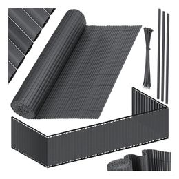 Kesser&reg; PVC Sichtschutzmatte Sichtschutzzaun Balkonverkleidung Windschutz verst&auml;rkte Lamellen f&uuml;r Garten Balkon & Terrasse Balkonumrandung inkl Kabelbindern, Abdeckung & Handschuhe