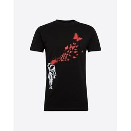 Mister Tee Shirt 'Banksy' Herren Gr&ouml;&szlig;e XS rot / schwarz / wei&szlig;