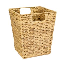 HMF Papierkorb B&uuml;ro, Aufbewahrungskorb geflochten aus Wasserhyazinthe, Eckig, 25 x 25 x 30 cm