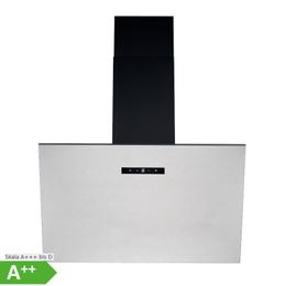 PKM Dunstabzugshaube S8-90A++IXTW - Kopffreihaube Edelstahl, 348,20 m&sup3;/h, 2 X 1,5 Watt LED, 90 cm breit, Haubenk&ouml;rper schwarz lackiert, EEK A++