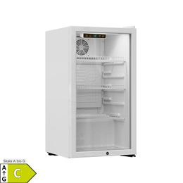 PKM Glast&uuml;rk&uuml;hlschrank GKS83W - Weiss; 89 L Nutzinhalt; EEK: C, Ma&szlig;e (HxBxT in cm) 83,00 x 44,50 x 47,00, inkl. Schloss, blaue LED-Beleuchtung