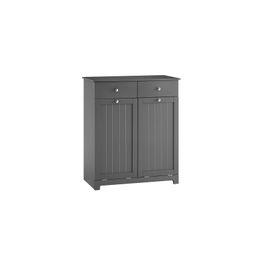 sobuy W&auml;scheschrank mit 2 Schubladen Dunkelgrau 78x38,5x90,5cm Nordisch