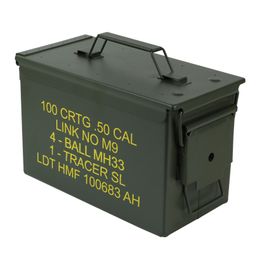 HMF Munitionskoffer, US Ammo Box, Metallkiste, 30 x 19 x 15,5 cm, gr&uuml;n
