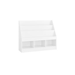 sobuy Kinderregal mit 3 F&auml;chern Wei&szlig; 100x29,8x80cm Minimalistisch