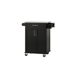 sobuy K&uuml;chenwagen mit 1 Schublade Schwarz 78x46x90cm Funktional