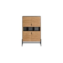 sobuy Sideboard mit 1 T&uuml;r Schwarz 83x40x132cm Vintage