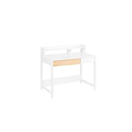 sobuy Schreibtisch mit 2 Schubladen Wei&szlig; 100x59x95cm Modern