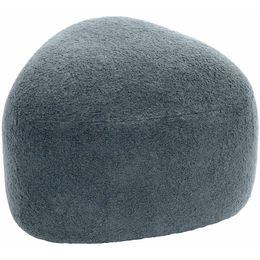 CLP Sitzhocker oval Alfrisa, Polsterhocker mit Teddystoff, Fu&szlig;hocker gepolstert f&uuml;r Wohnzimmer und Schlafzimmer, Holzgestell stabil