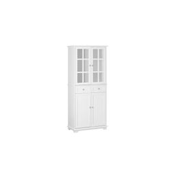 sobuy Sideboard mit 2 Schubladen Wei&szlig; 75x40x175,5cm Modern