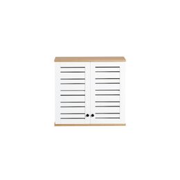 sobuy H&auml;ngeschrank mit 2 T&uuml;ren Wei&szlig; 60x19x56cm Rustikal