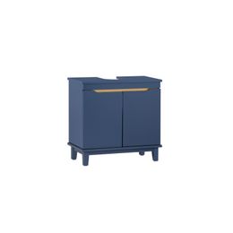 sobuy Waschbeckenunterschrank mit 1 T&uuml;r Blau 60x30x58cm Modern
