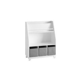 sobuy Kinderregal mit 3 F&auml;chern Wei&szlig; 63x28x80cm Modern