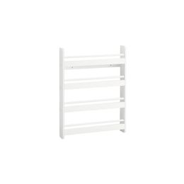 sobuy Kinderregal mit 4 F&auml;chern Wei&szlig; 60x12x80cm Modern