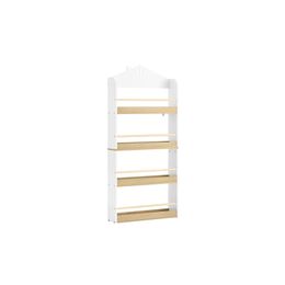 sobuy Kinderregal mit 4 F&auml;chern Wei&szlig; 60x15x130,5cm Funktional