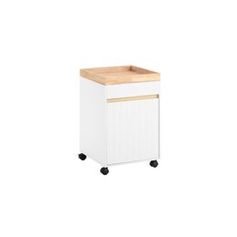 sobuy Schubladenschrank f&uuml;rs B&uuml;ro mit 1 T&uuml;r Wei&szlig; 40x40x63,5cm Funktional